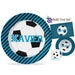 Soccer Personalized Plate Blue Black Stripes Sport Dinner Plate, Soccer ...