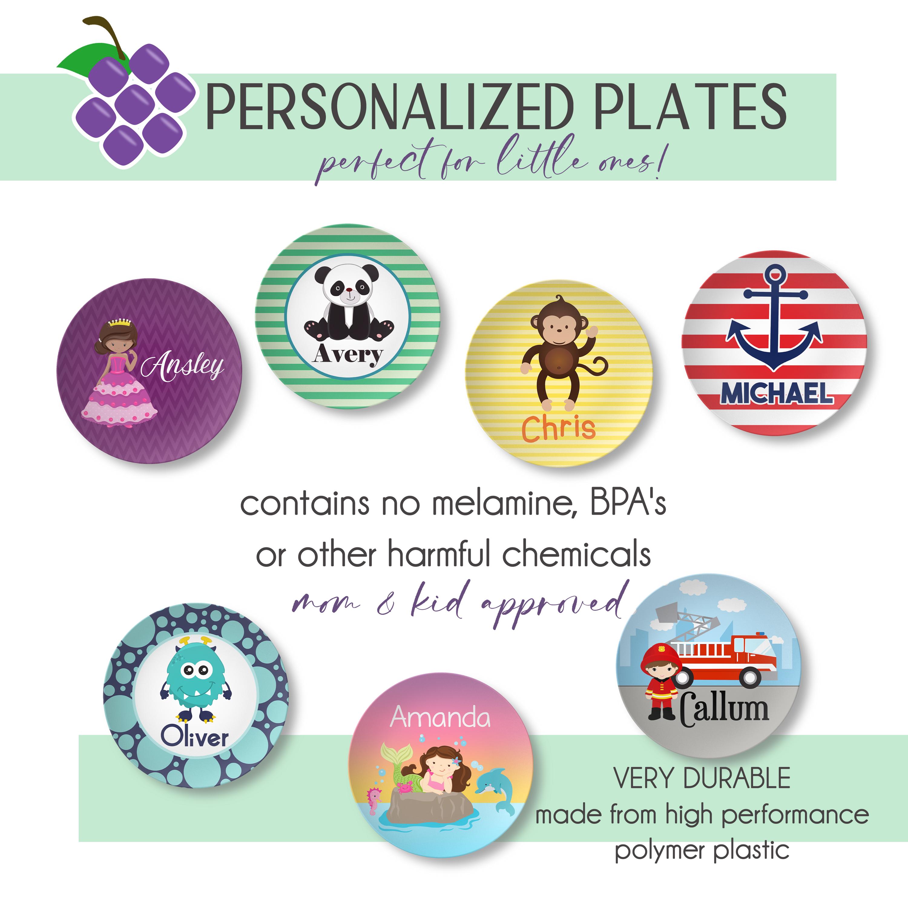 Magician Plate - Blue Polka Dots Magic Bunny Hat Trick Dinnerware Plate ...