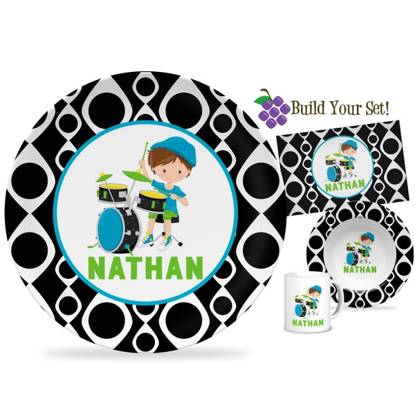 Black and White Geometric Dinnerware - Etsy