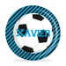 Soccer Personalized Plate - Blue Black Stripes Sport Dinner Plate ...