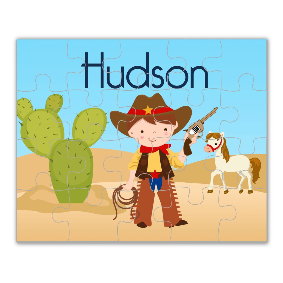 Personalized Cowboy Puzzle - Cowboy Puzzle, Desert Cactus, Wild West ...