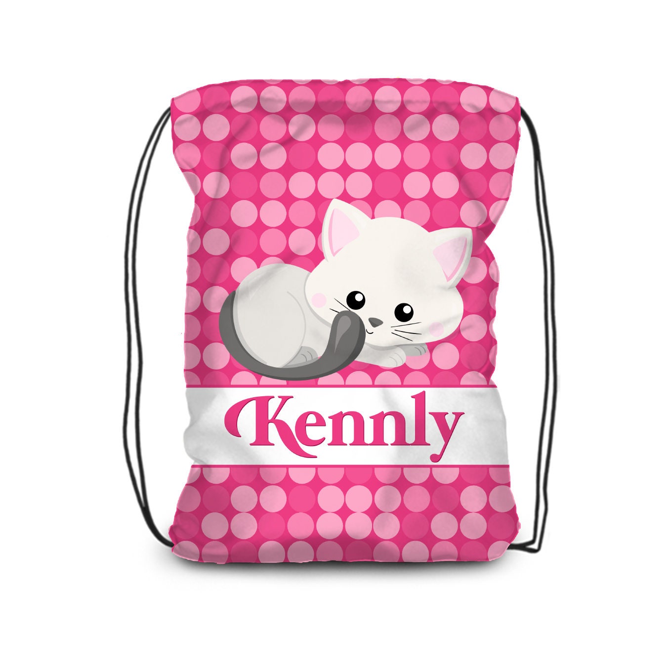 Cat Drawstring Backpack Pink Dots Pet Kitty Cat Cinch Sack - Etsy Australia