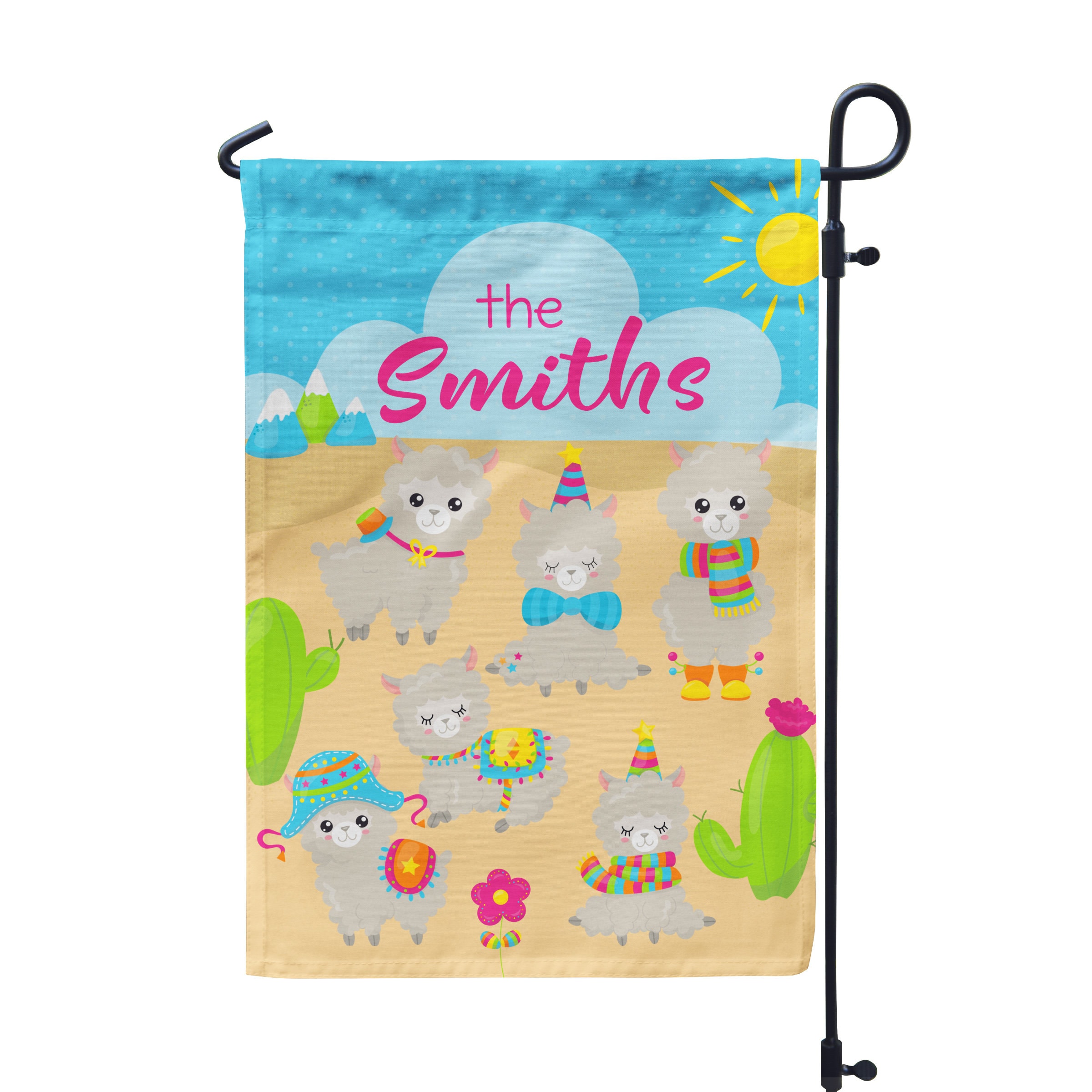 Llama Garden Flag - Silly Llama Party Yard Flag, Blue Alpaca Llama ...