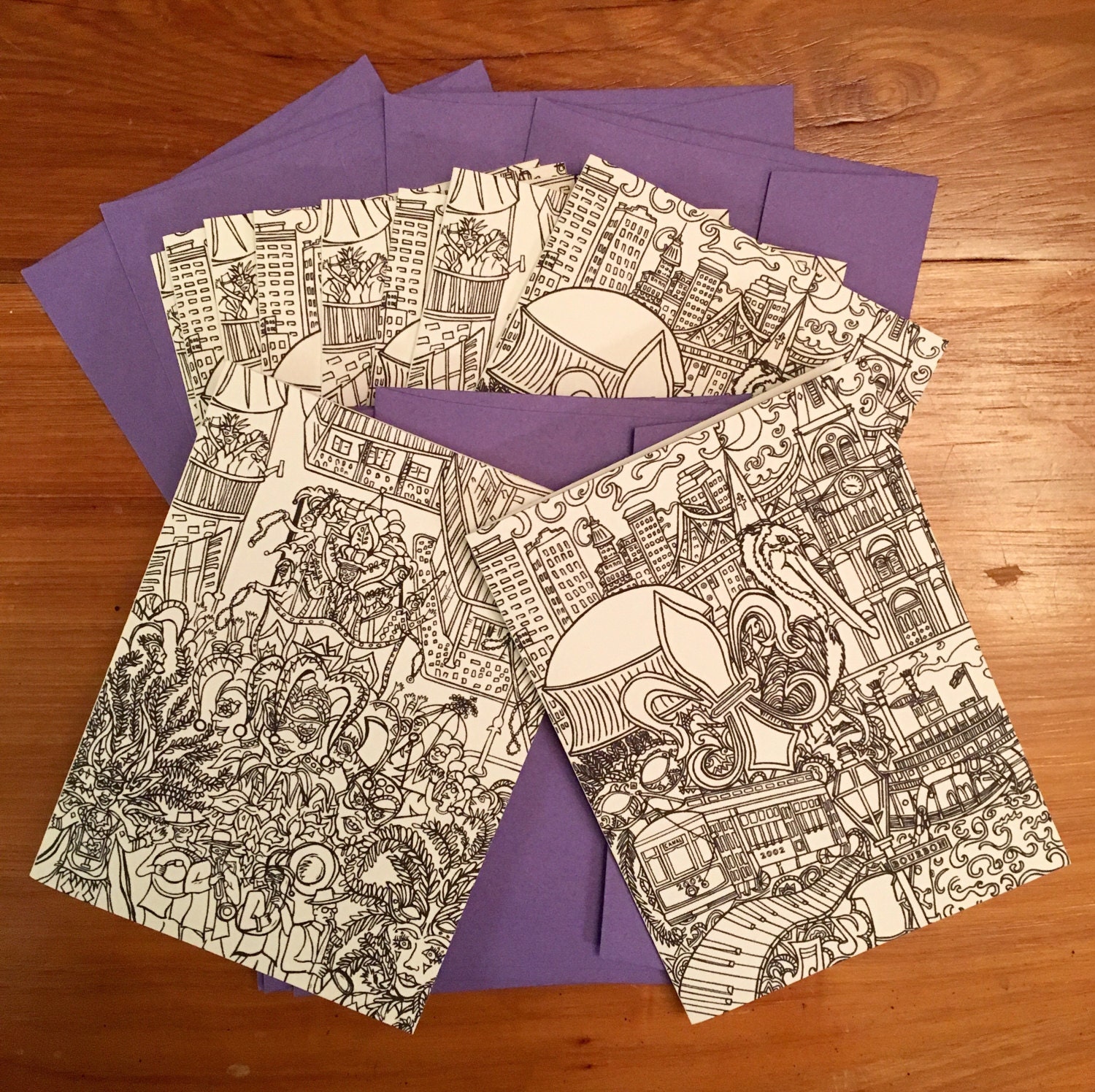 Mardi Gras Note Cards - Etsy