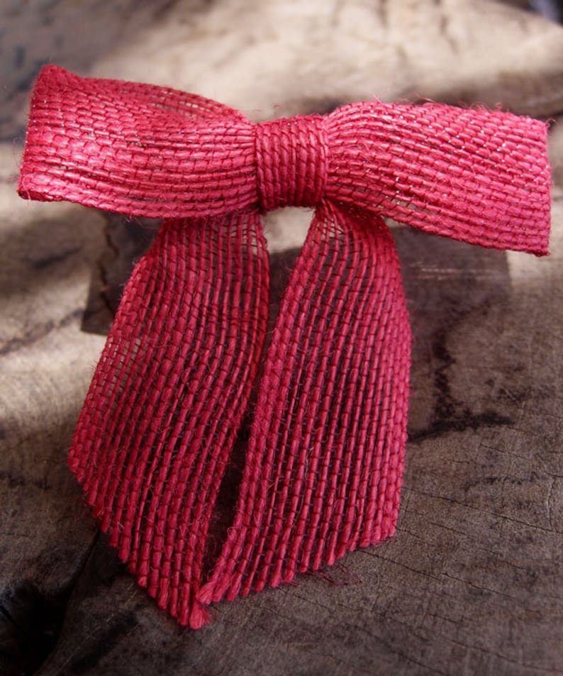 Set of 12 Burlap Jute Pre Tied Bows on Wire 3" Wide - Choose Colors ...