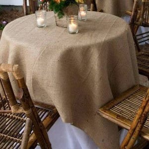 One High Quality Rustic Country Jute Burlap Table Cover Overlay Hemmed ...