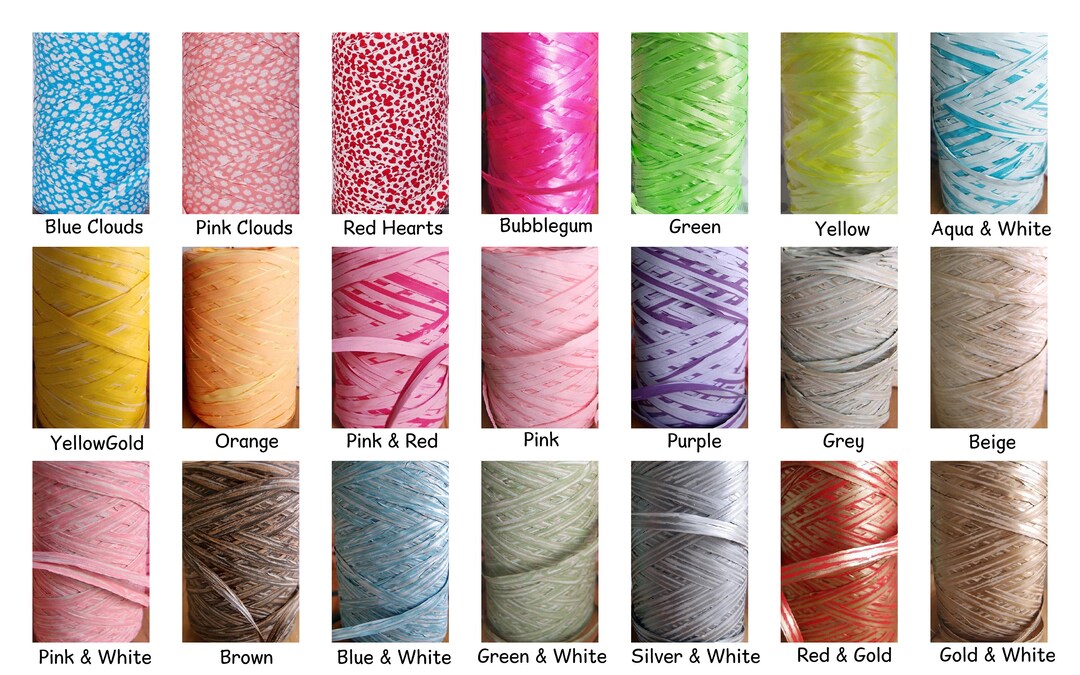 Upscale 5mm Fibrolated Raffia Roll - 50 Meters - Choose Colors * Free ...