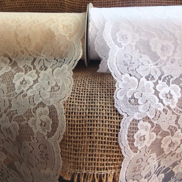 Burlap Lace Runner - Etsy