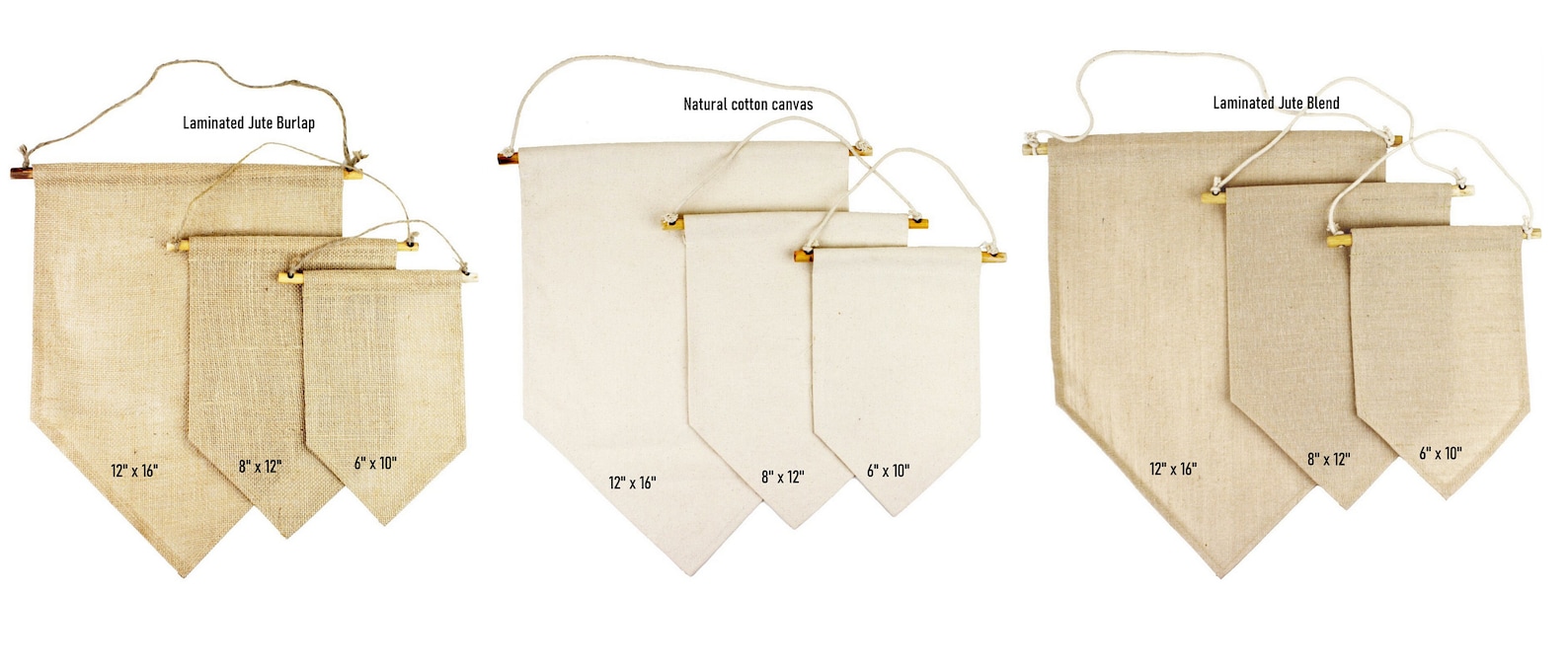 Hanging Wall W/ Wooden Rod and Cord Pennant Banners 6 PIECES | Etsy