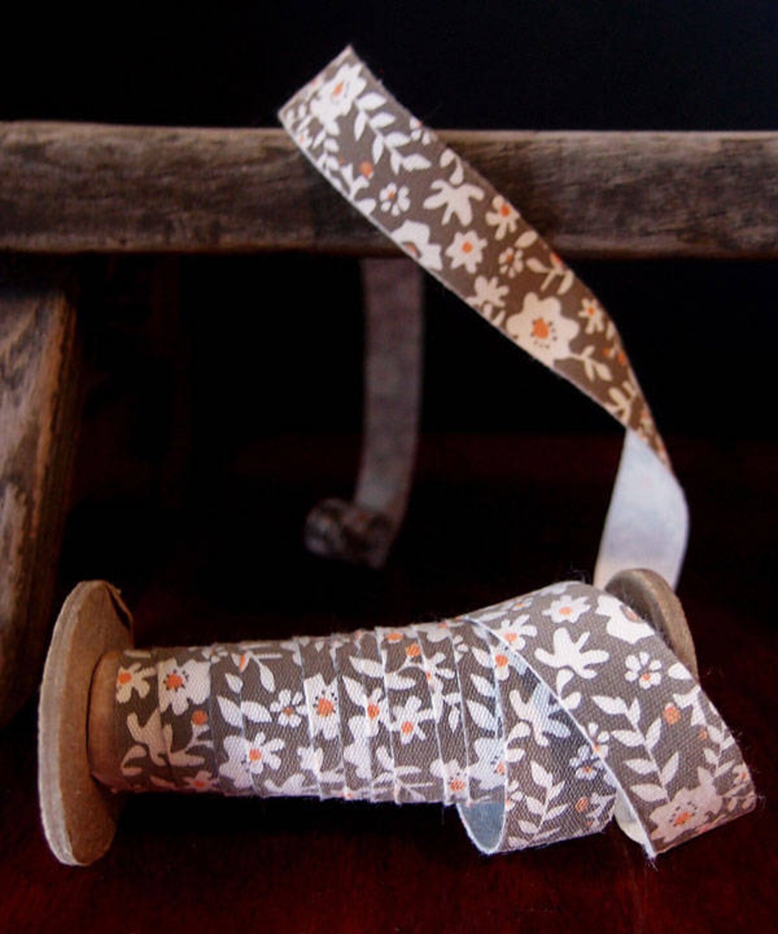 Brown Floral Garden Flowers Print Cotton Ribbon 5/8-inch - Etsy