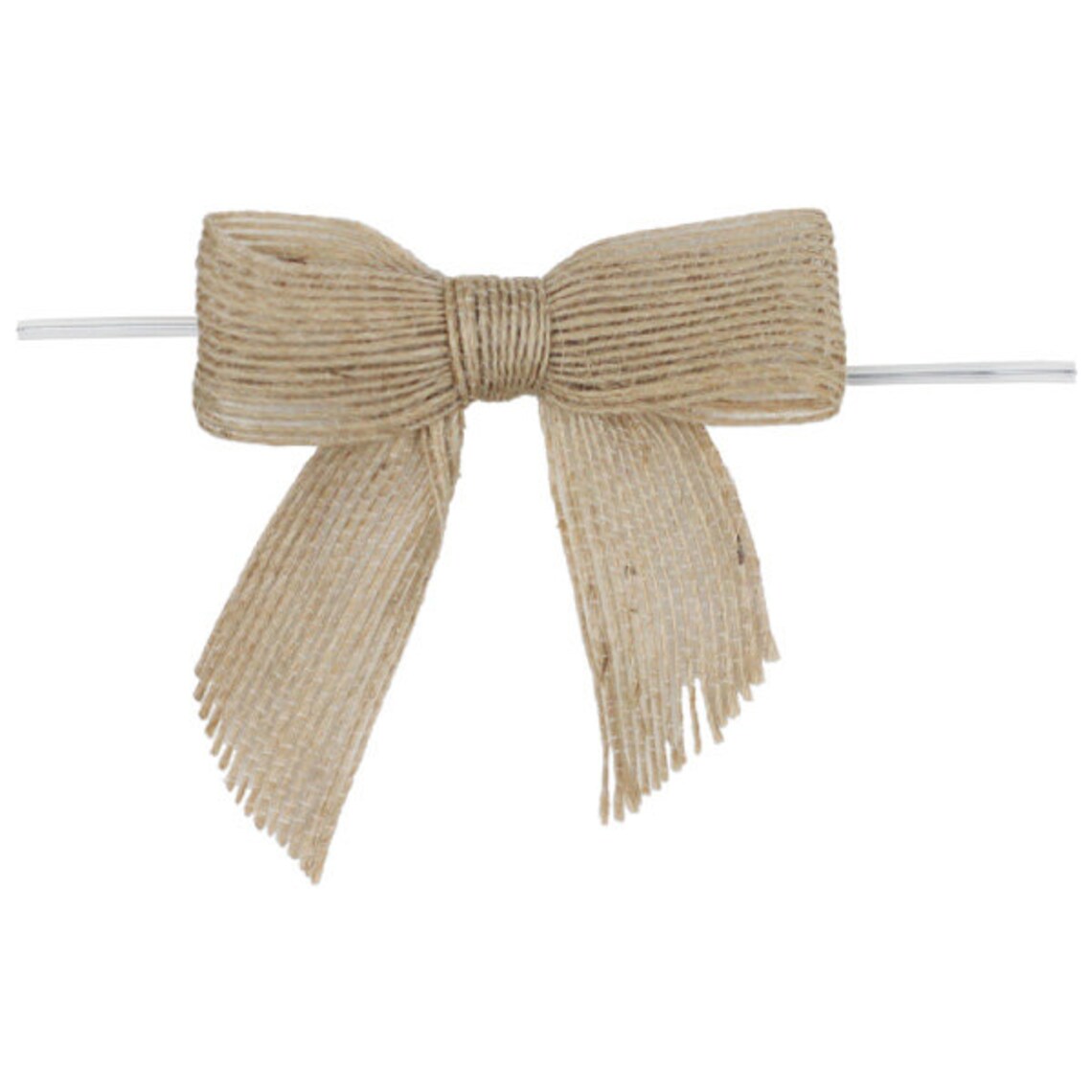Set of 12 Burlap Jute Pre Tied Bows on Wire 3" Wide - Choose Colors ...