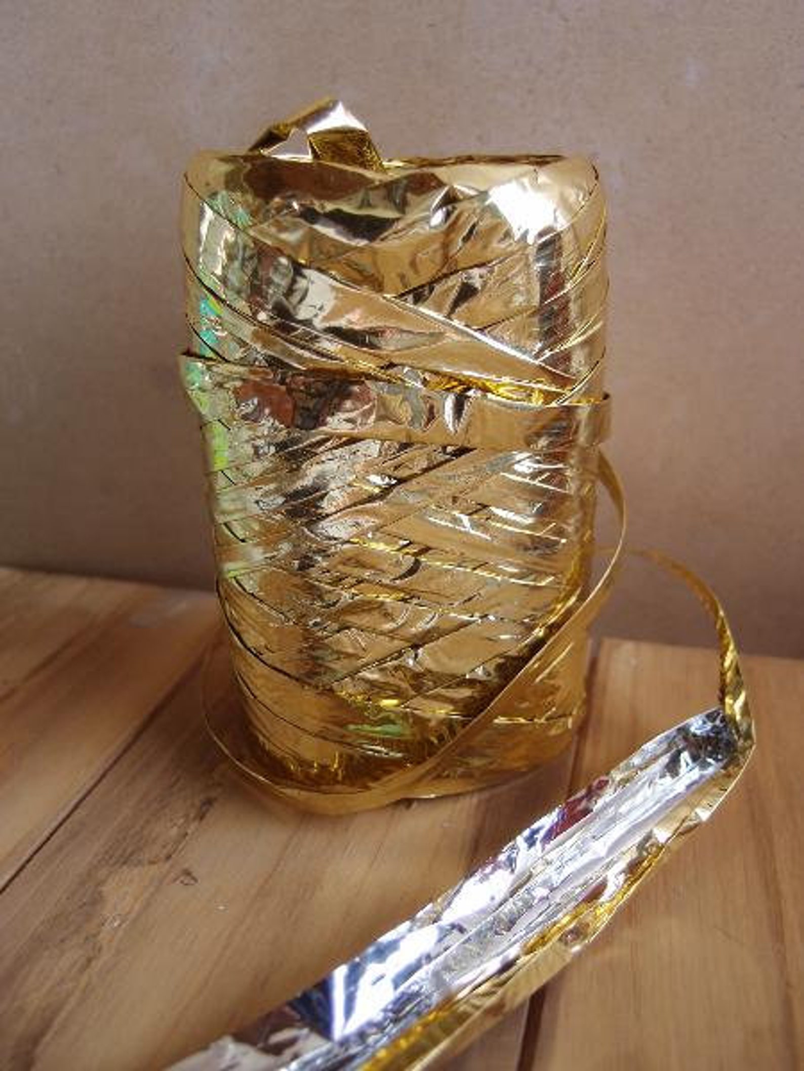 Shiny Metallic Upscale 5mm Raffia Roll - 50 Meters - Choose Colors ...