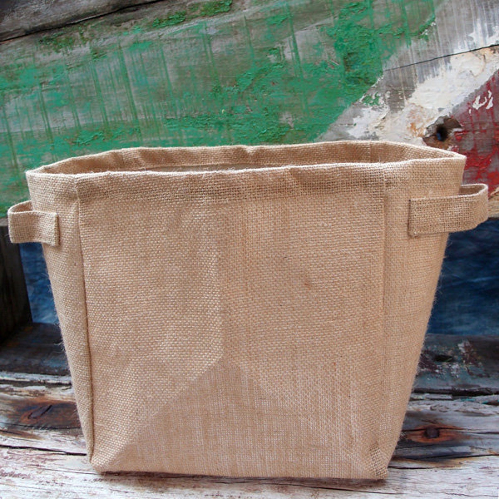 Natural Burlap Storage Utility Laminated Basket 9 X 9 X 7 Lot 1 or 6 ...
