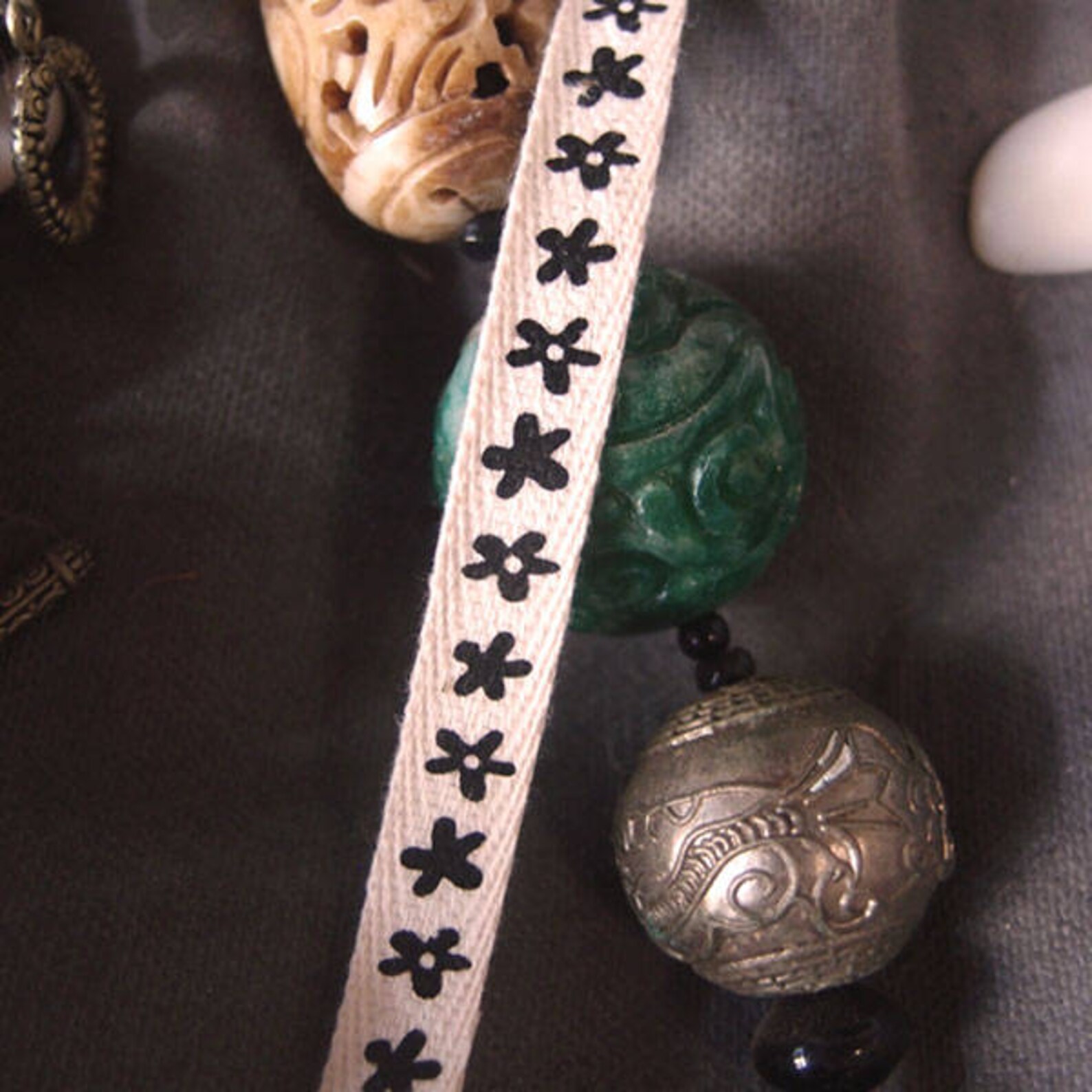 White or Natural Print Cotton Twill Ribbon 3/8-inch 25 Yards - Etsy