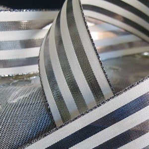 Metallic Striped Gift Wrap & Craft Ribbon Roll - Choose Colors and Size ...