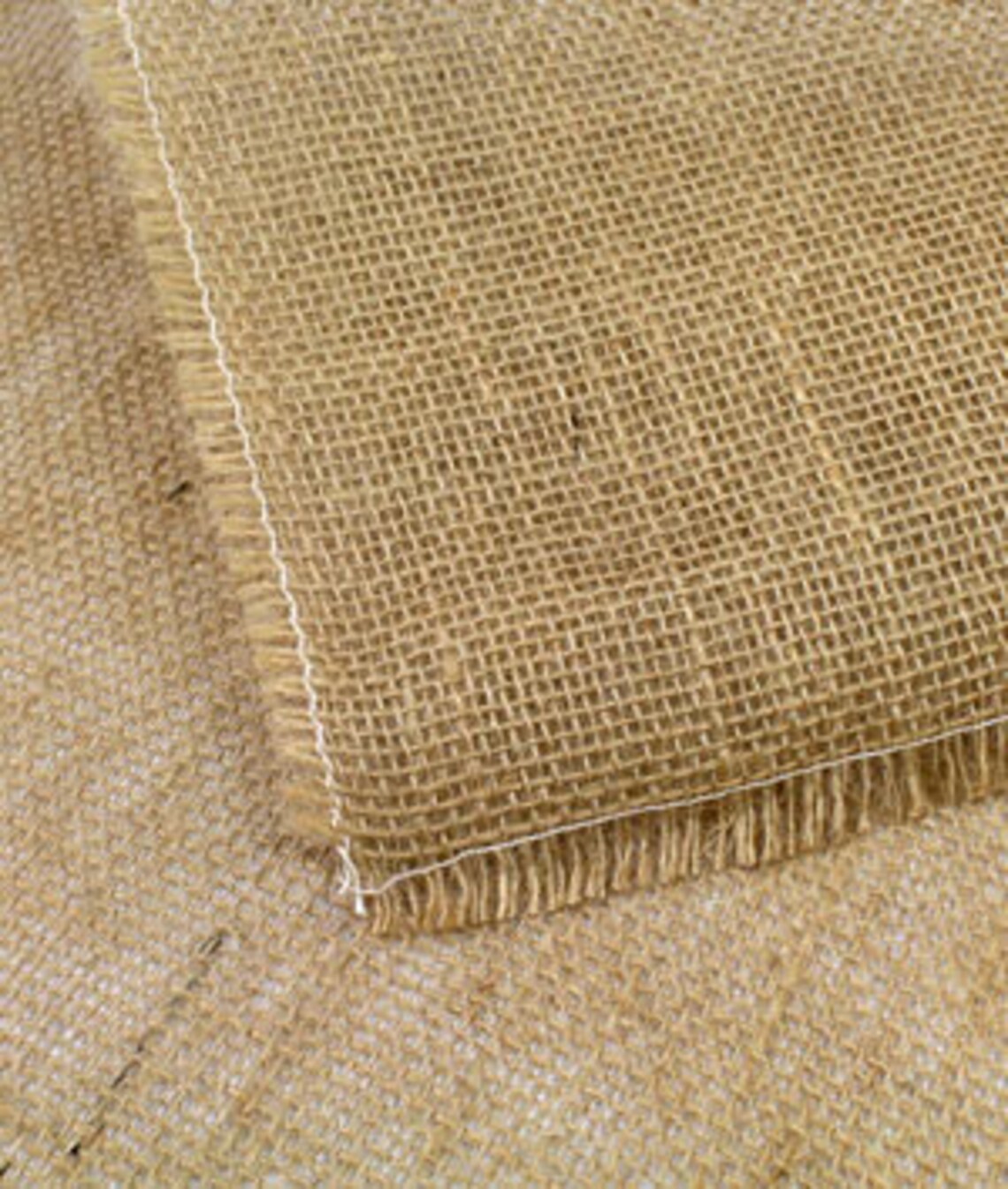 One Large Jute Rustic Square Table Cover Tablecloth With Fringed Edge ...