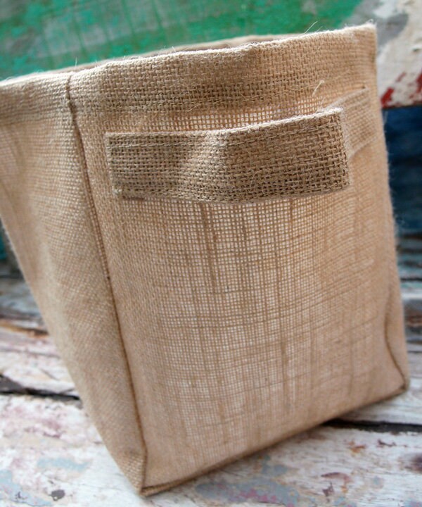 Natural Burlap Storage Utility Laminated Basket 9 X - Etsy