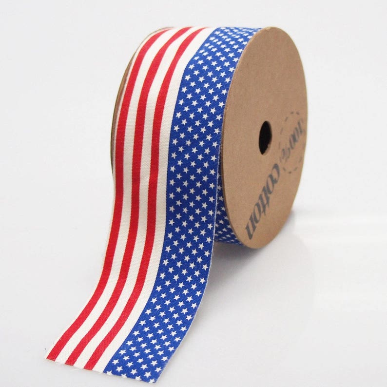 USA American Flag Print Cotton Ribbon 1-1/2-inch 10-yards - Etsy