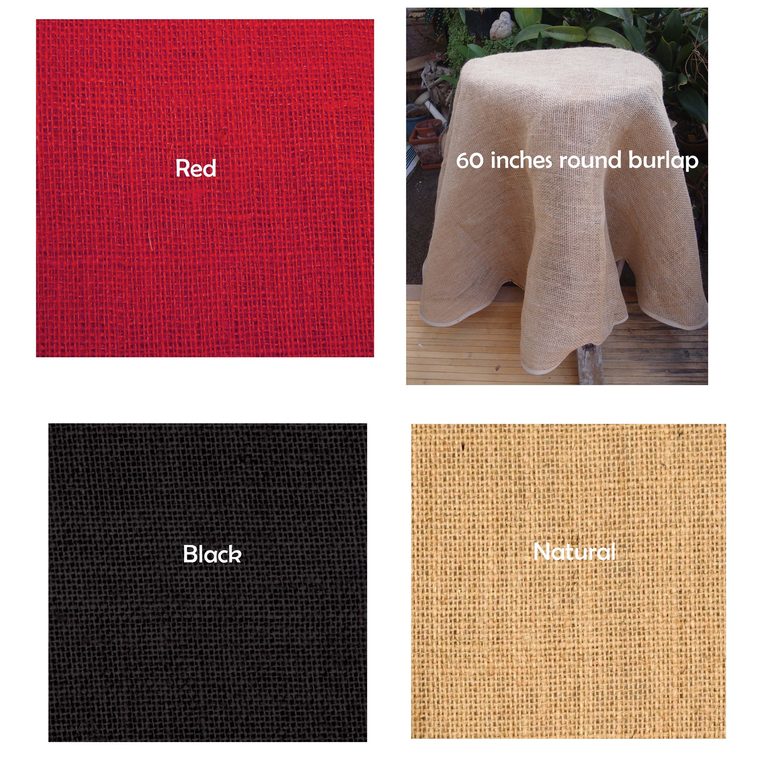 Round Jute Burlap Table Cover Overlay Finished Edges 60 - Etsy