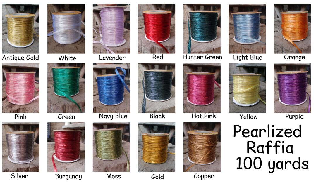 Pearlized Synthetic Raffia Roll 100 Yards - Choose Colors * Free ...