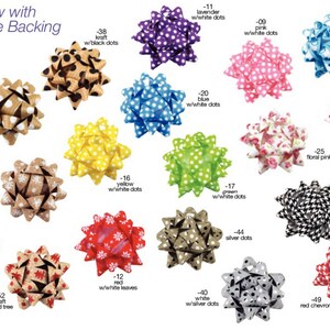 2" Star Gift Package Wrap Bows With Adhesive Back - 25 PIECES * Free ...