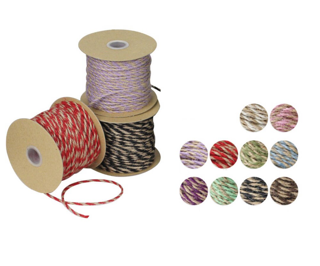 Jute Twine Cord Ribbon Bi-colored, Two-tone, 5/64-inch, 50 Yards * Free ...