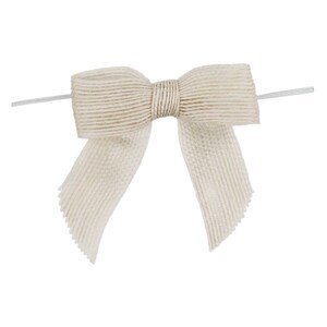 Set of 12 Burlap Jute Pre Tied Bows on Wire 3" Wide - Choose Colors ...