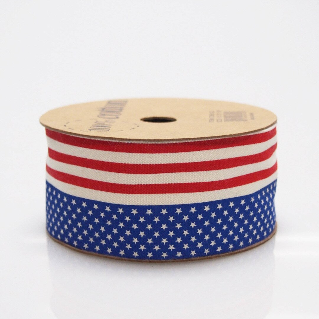 USA American Flag Print Cotton Ribbon, 1-1/2-inch, 10-yards * Free ...