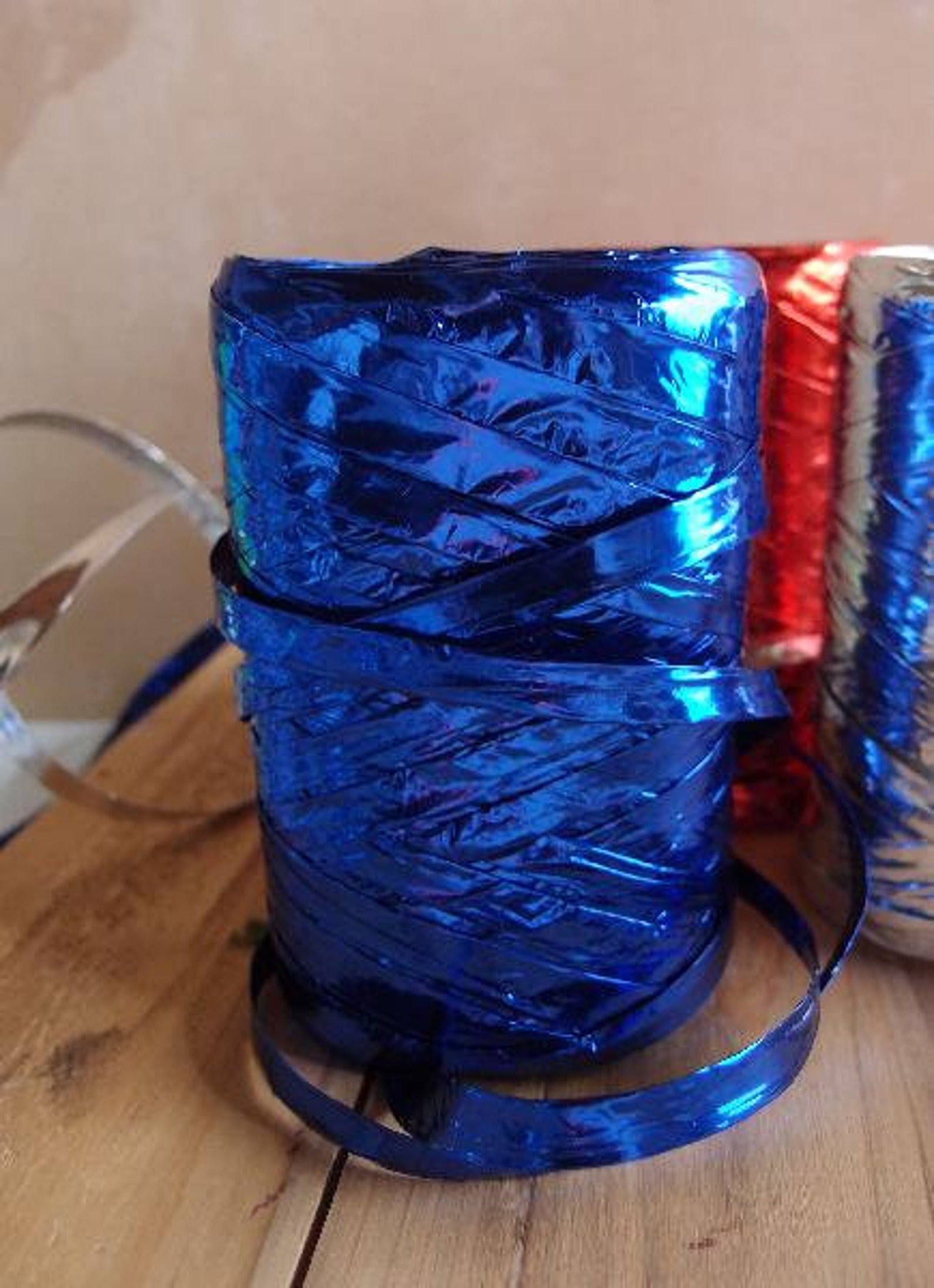 Shiny Metallic Upscale 5mm Raffia Roll - 50 Meters - Choose Colors ...