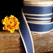 Denim Ribbon Blue With Gold Edge Stitch 25 Yards - Choose Size * Free ...