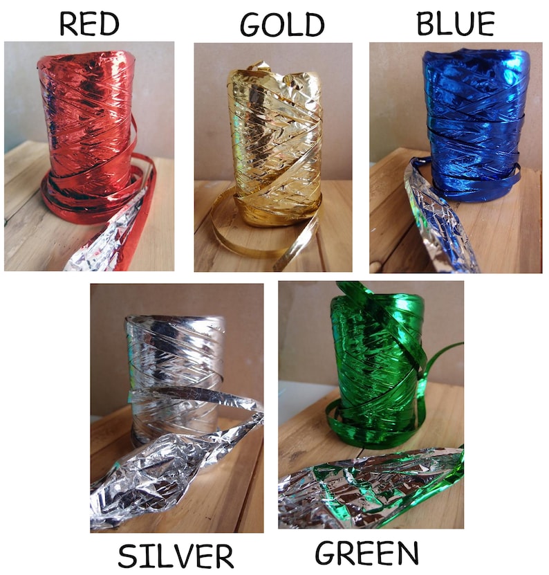 Shiny Metallic Upscale 5mm Raffia Roll - 50 Meters - Choose Colors ...