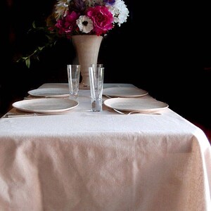 Natural Rustic Table Cover Overlay Linen Square or Round Fabric Hemmed ...