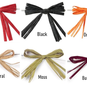 Set of 12 Colored 4" Raffia Bows With Wire Ties - Choose Colors * Free ...