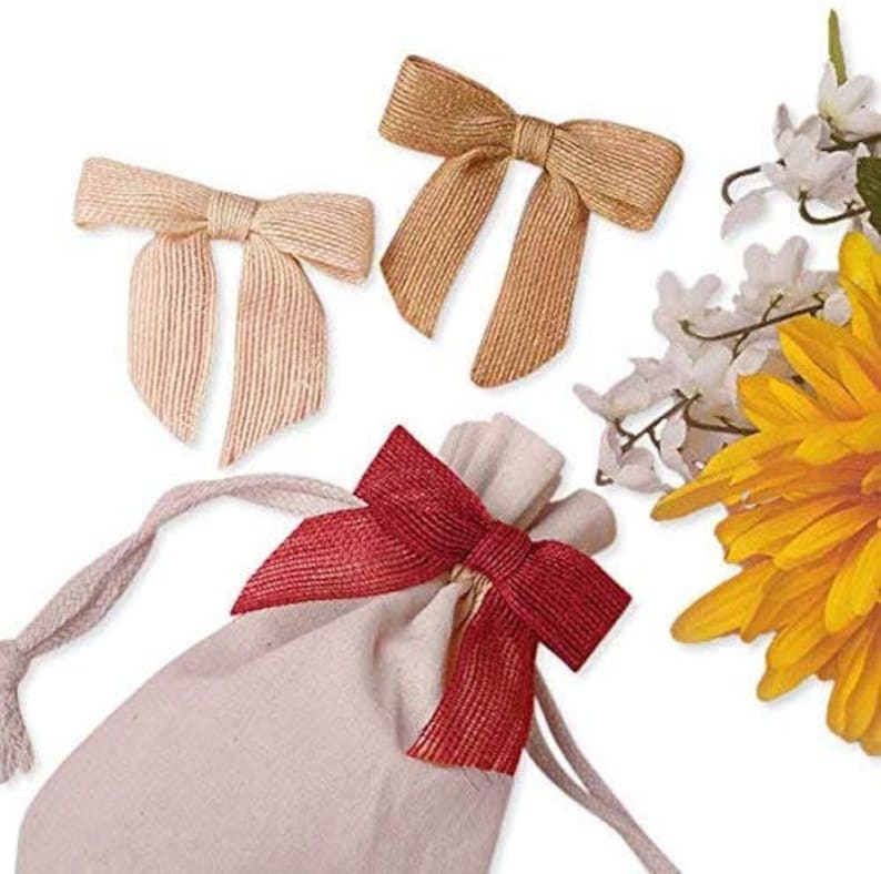 Set of 12 Burlap Jute Pre Tied Bows on Wire 3" Wide - Choose Colors ...