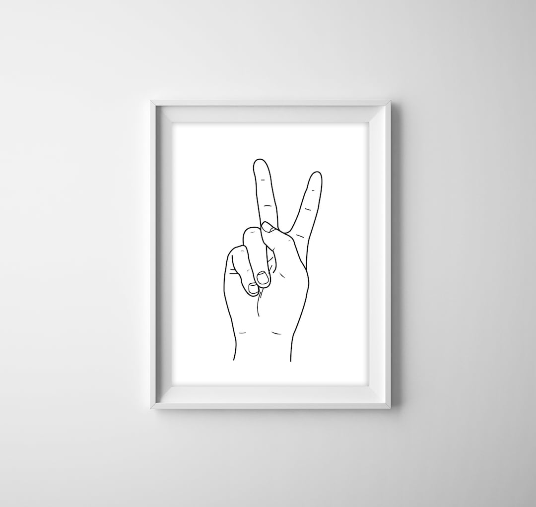 Peace Sign, Peace Hand Sign, Printable Wall Art, Digital Download - Etsy