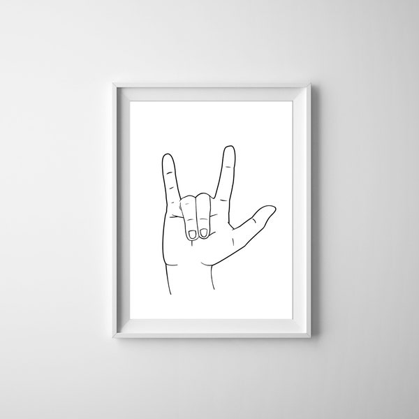 Asl I Love You Printable - Etsy
