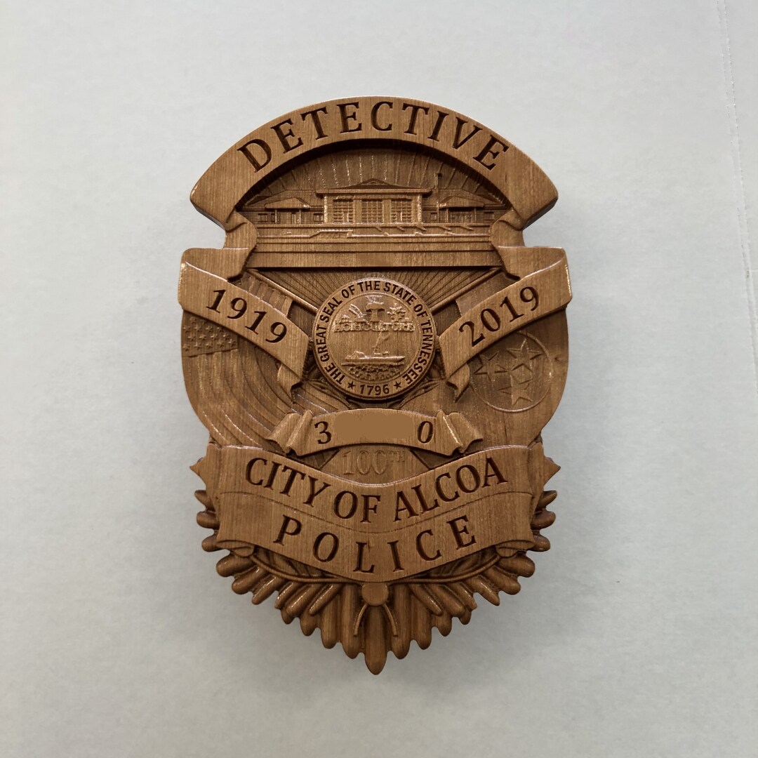 Alcoa Police Department Badge, 100th Anniversary Edition. Solid Cherry ...