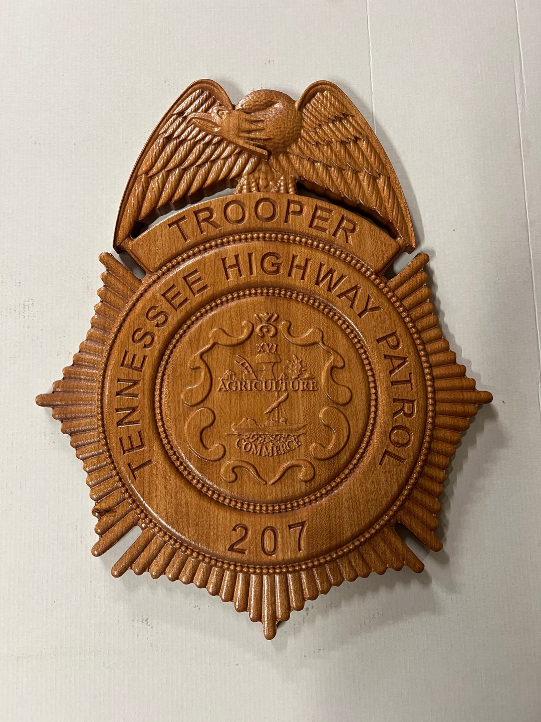 Tennessee Highway Patrol Badge, Customizable, Solid Cherry - Etsy