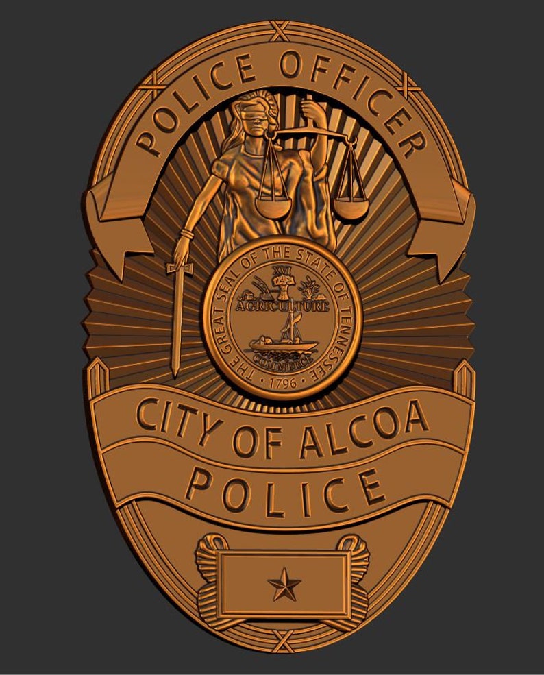 Alcoa Police Department Badge, Solid Cherry, Local Maryville Pick Up - Etsy