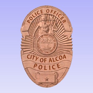 Alcoa Police Department Badge, Solid Cherry, Local Maryville Pick Up - Etsy