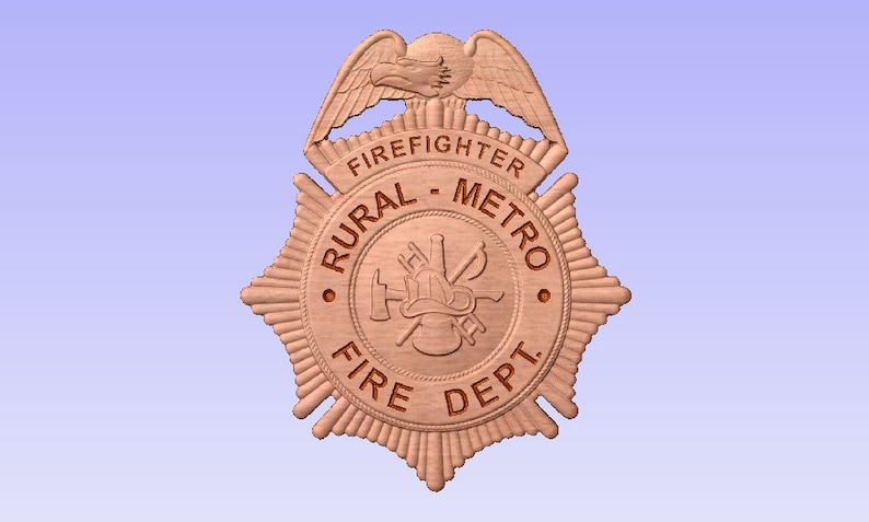 Rural Metro Fire Department Badge, Solid Cherry, Local Pick Up - Etsy