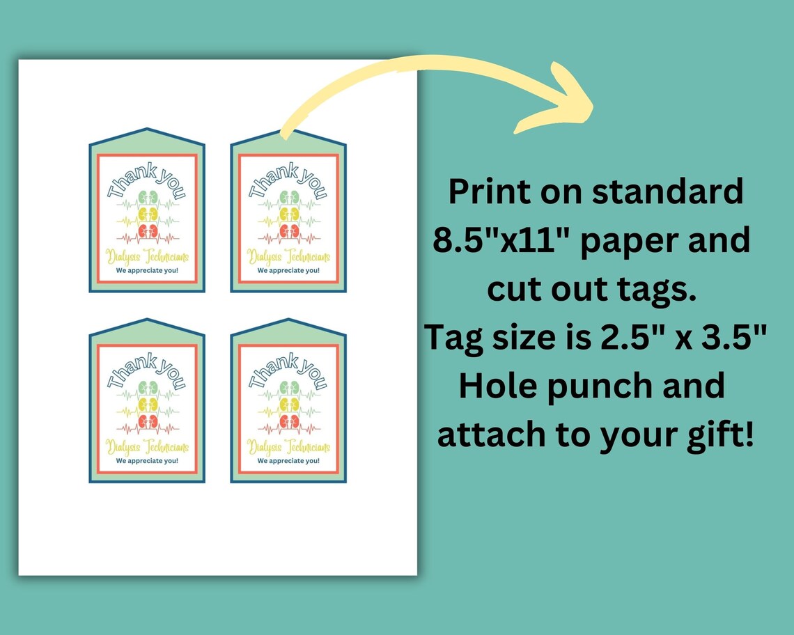 Dialysis Tech Gift Tag Dialysis Staff Thank You Ccht Week - Etsy