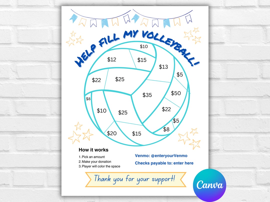 Volleyball Fundraiser, Fundraiser Calendar Volleyball, Fundraiser Form ...
