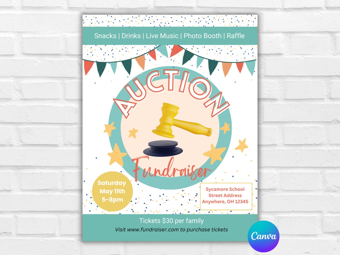 Auction Flyer, Auction Flyer Template, Silent Auction, Auction ...