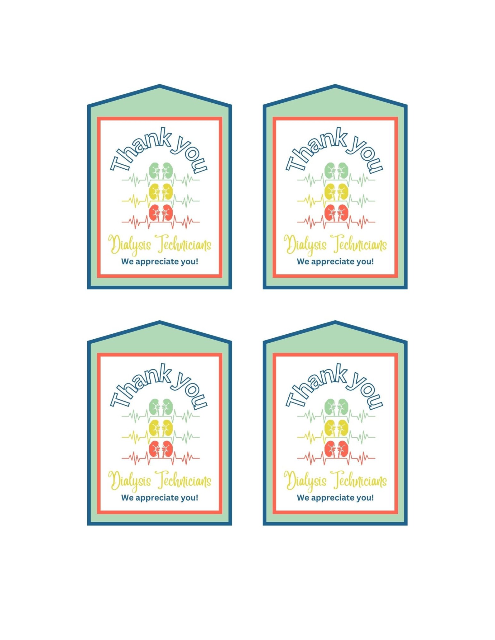 Dialysis Tech Gift Tag Dialysis Staff Thank You Ccht Week - Etsy