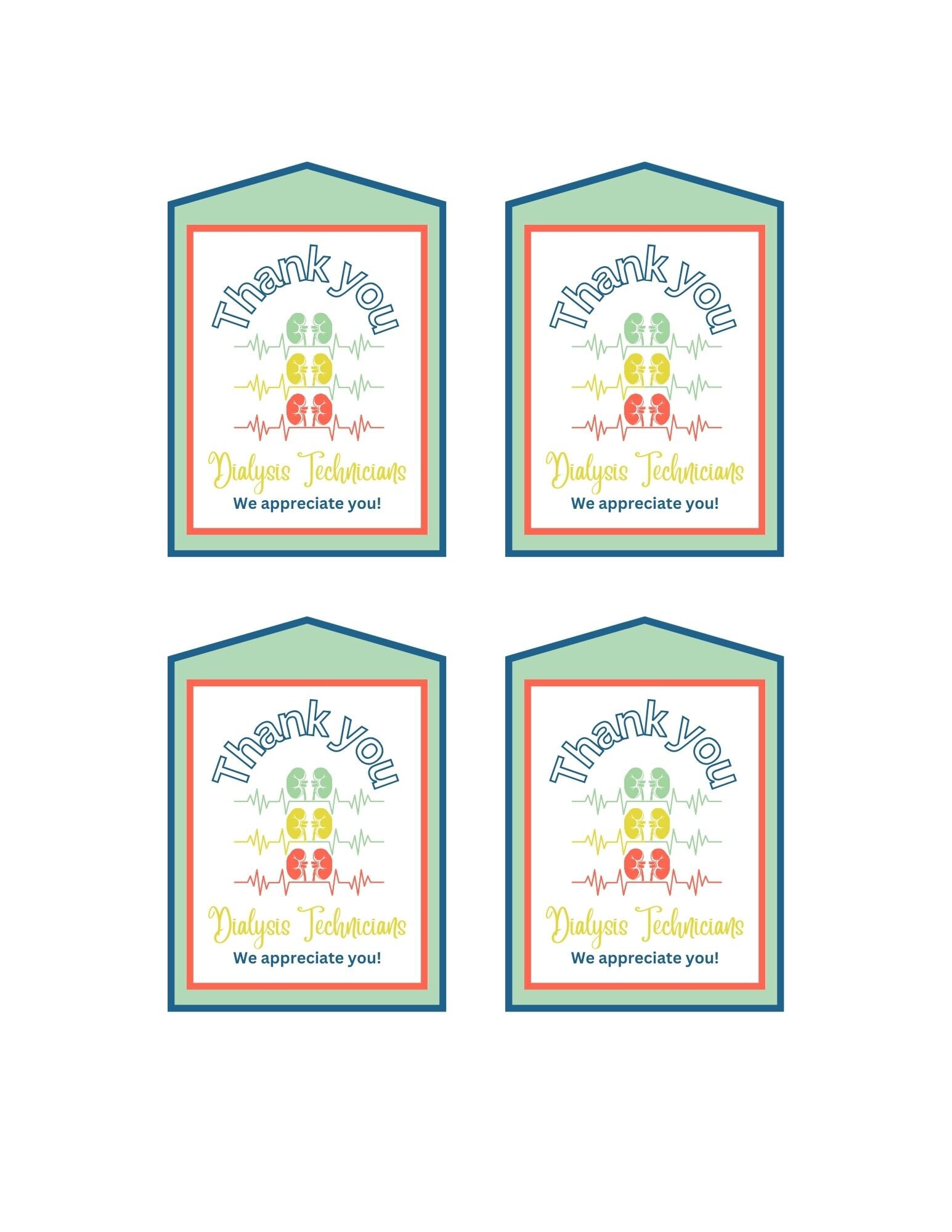 Dialysis Tech Gift Tag Dialysis Staff Thank You Ccht Week - Etsy