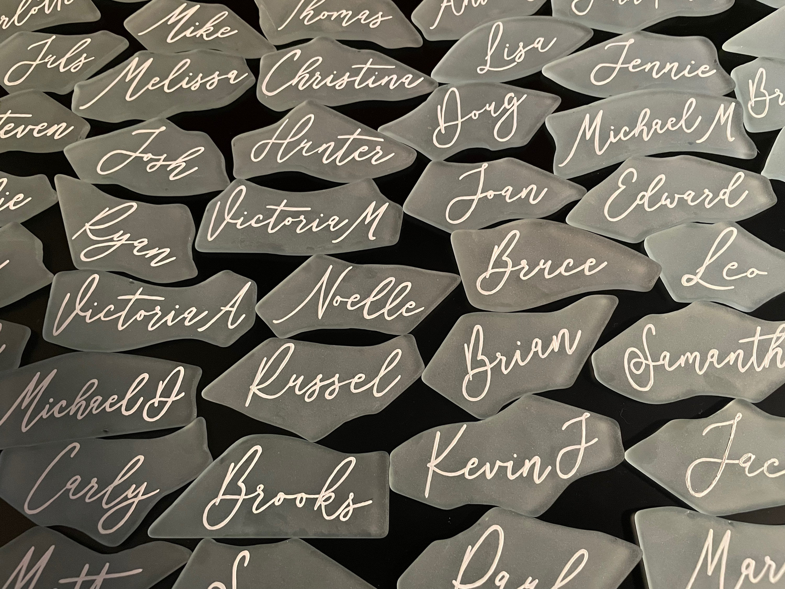 Hand Painted Sea Glass Name Cards - Etsy