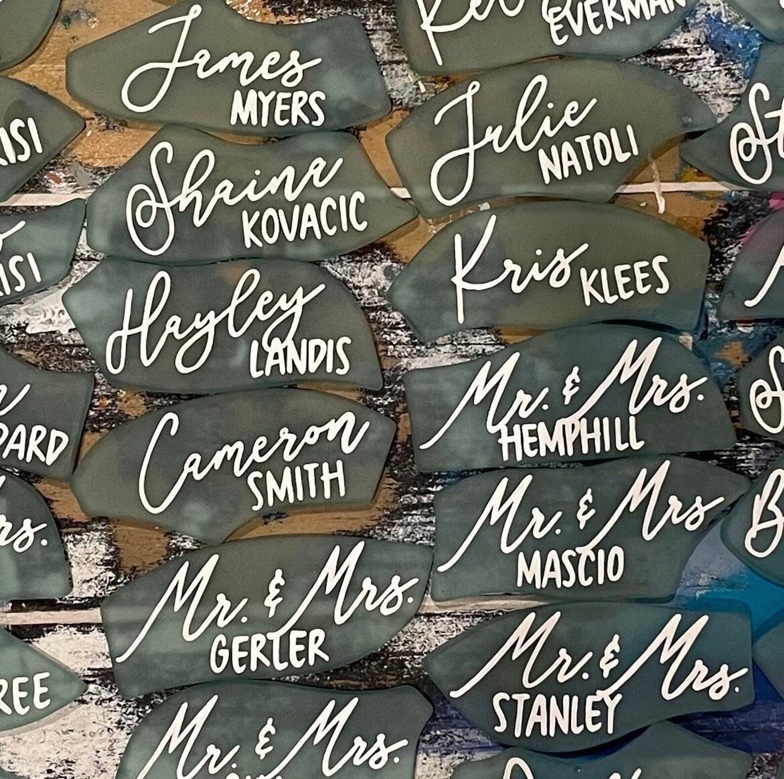 Hand Painted Sea Glass Name Cards - Etsy