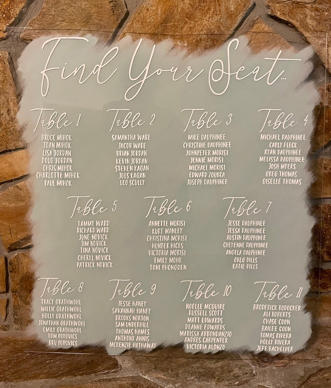Wedding Seating Chart Sign: Acrylic Find Your Seat - Etsy