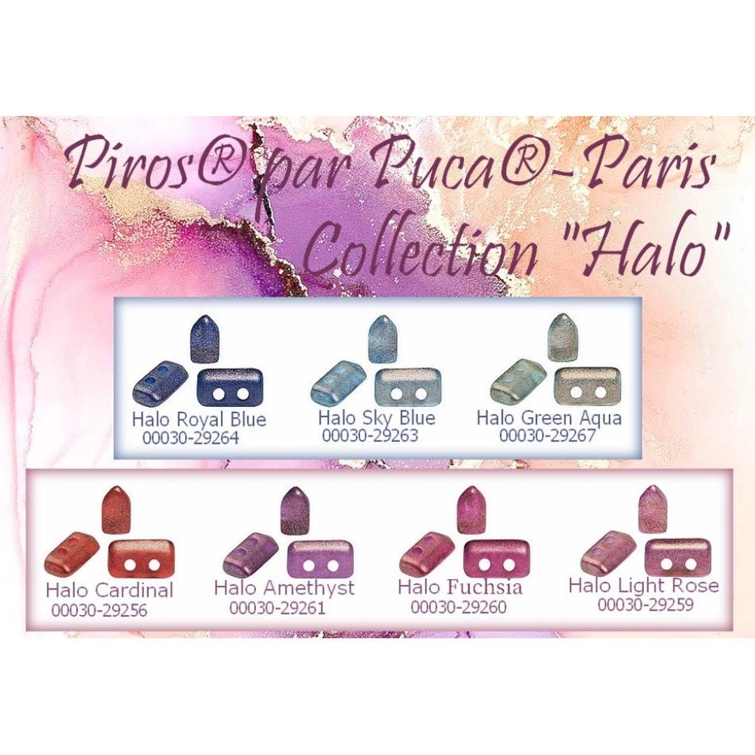 Piros Par Puca-paris Halo Piros, 2-hole 2x3x5mm Czech Glass, 5 Grams ...